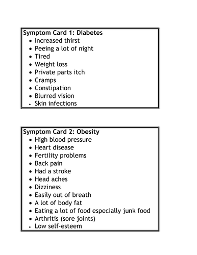 Symptom/Disorder Matching | Teaching Resources