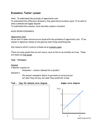 Economics lesson | Teaching Resources