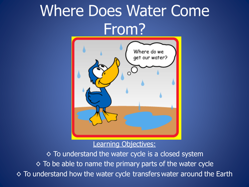 Water World - Lesson 3 -Where Does Water Come From | Teaching Resources
