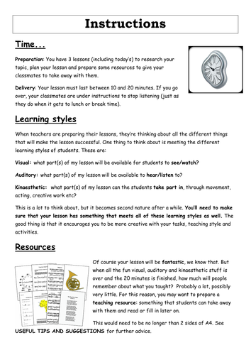 Be the teacher project for students | Teaching Resources