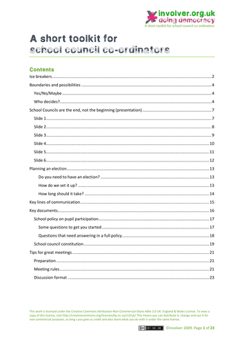 A short toolkit for school council co-ordinators | Teaching Resources