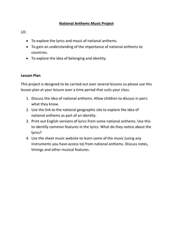 National Anthem Project | Teaching Resources