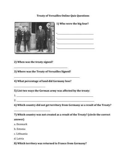 Treaty of Versailles | Teaching Resources