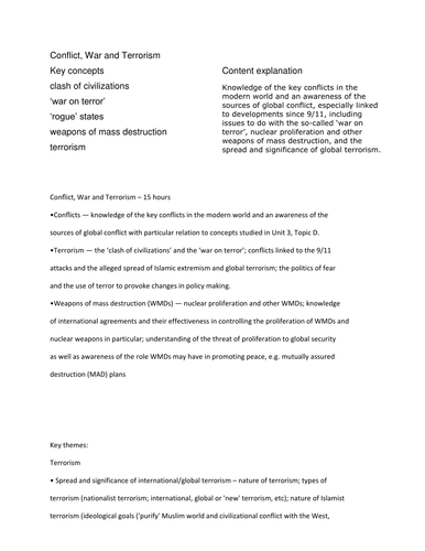 Guide to classes on Conflict; War etc | Teaching Resources