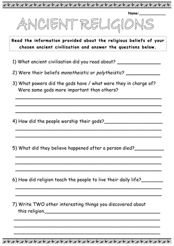 Ancient Religions - Part 1 | Teaching Resources