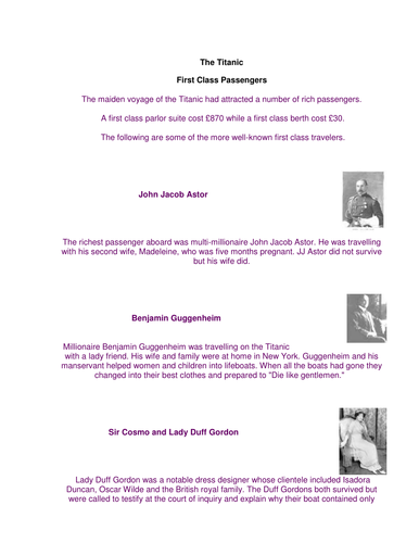 Titanic Activities | Teaching Resources