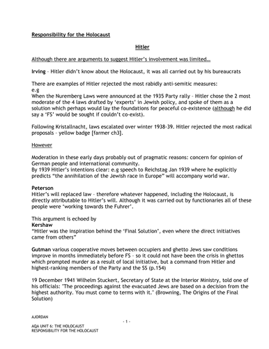 Unit 6 Holocaust | Teaching Resources