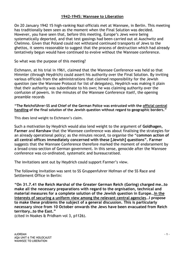 The Holocaust - | Teaching Resources