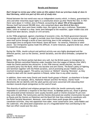 The Holocaust - | Teaching Resources