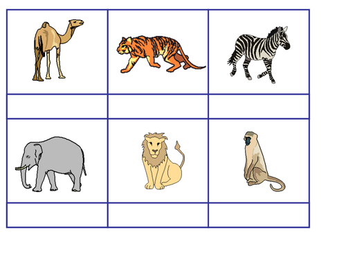 African animals matching and labeling | Teaching Resources