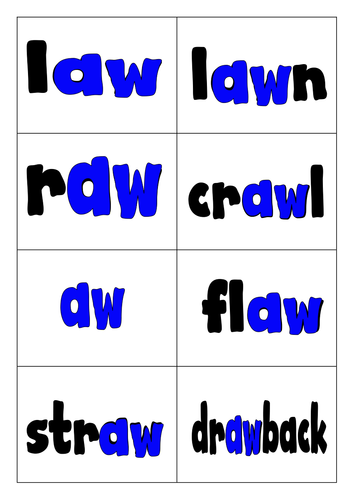 Word families - 'aw' words | Teaching Resources