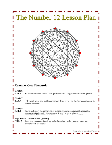 The Number 12: A Lesson Plan | Teaching Resources