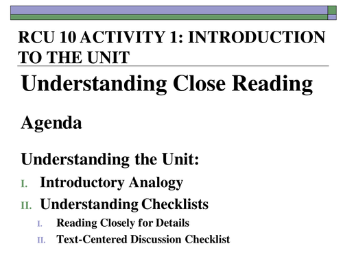 Understanding Close Reading 9/10 | Teaching Resources