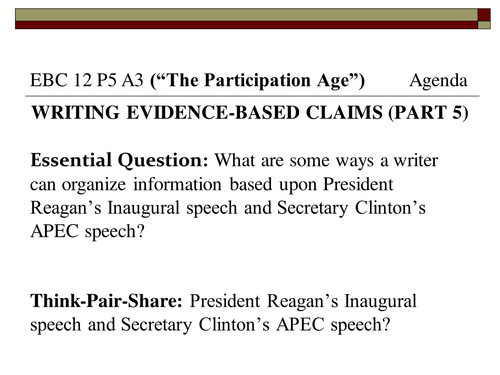 Evidence-Based Claims CCSS Series (12th Grade) | Teaching Resources