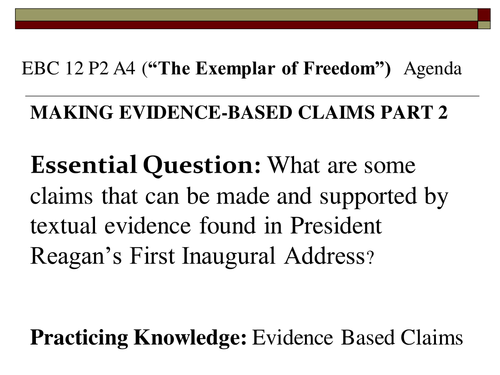 Evidence-Based Claims CCSS Series (12th Grade) | Teaching Resources