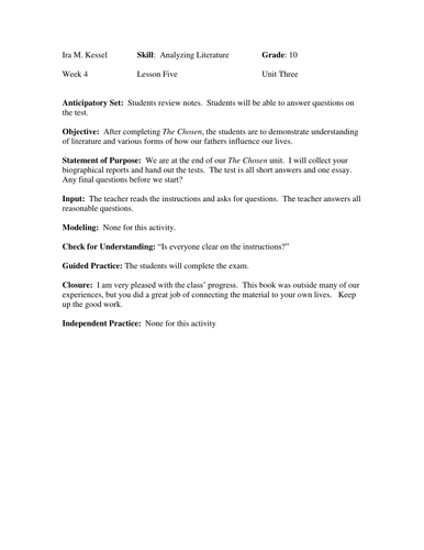 The Chosen (Identity Through Revolution) | Teaching Resources