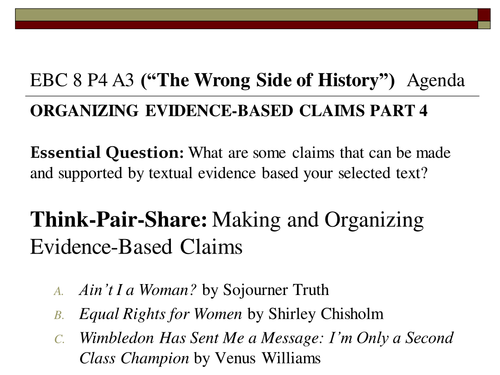 Evidence-Based Claims CCSS Series (8th Grade) | Teaching Resources