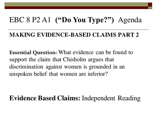 Evidence-Based Claims CCSS Series (8th Grade) | Teaching Resources