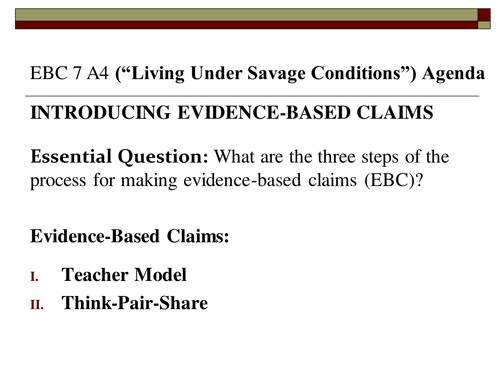 Evidence-Based Claims CCSS Series (7th Grade) | Teaching Resources