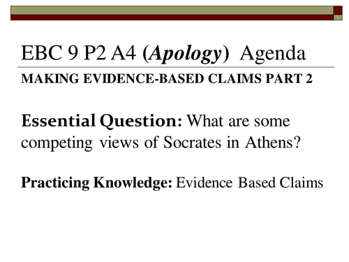 Evidence-Based Claims CCSS Series (9th Grade) | Teaching Resources