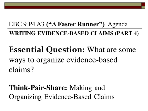 Evidence-Based Claims CCSS Series (9th Grade) | Teaching Resources