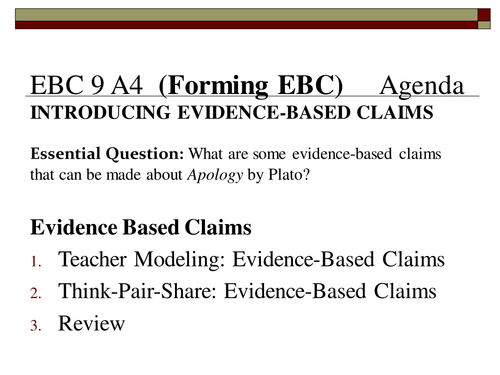 Evidence-Based Claims CCSS Series (9th Grade) | Teaching Resources