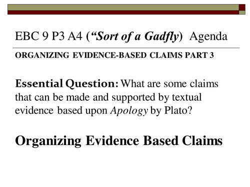 Evidence-Based Claims CCSS Series (9th Grade) | Teaching Resources