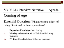 Grade 9 English Lesson Plans: SpringBoard IV (Coming of Age) Part I ...