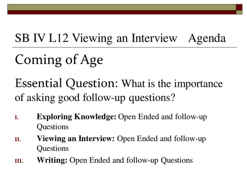 Grade 9 English Lesson Plans: SpringBoard IV (Coming of Age) Part I ...