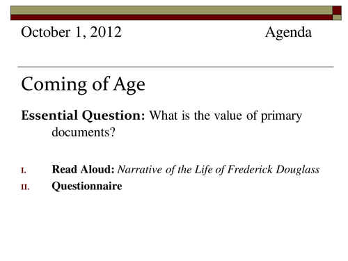 Grade 9 English Lesson Plans: SpringBoard IV (Coming of Age) Part I ...