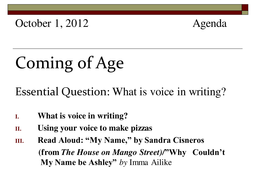 Grade 9 English Lesson Plans: SpringBoard IV (Coming of Age) Part I ...