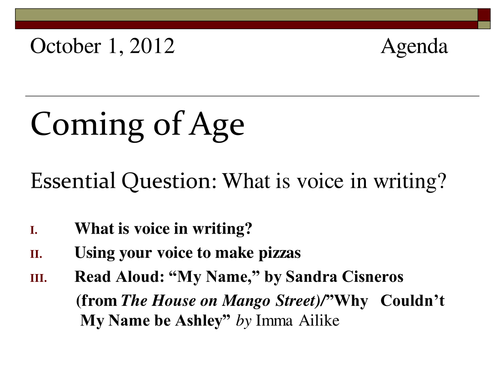 Grade 9 English Lesson Plans: SpringBoard IV (Coming of Age) Part I ...