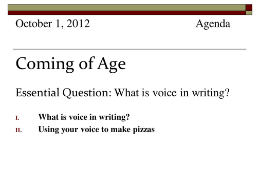 Grade 9 English Lesson Plans: SpringBoard IV (Coming of Age) Part I ...