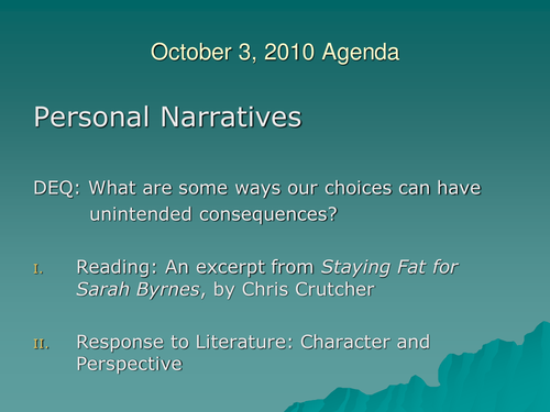 Choices - SpringBoard Level II Unit 1 (Part One) | Teaching Resources