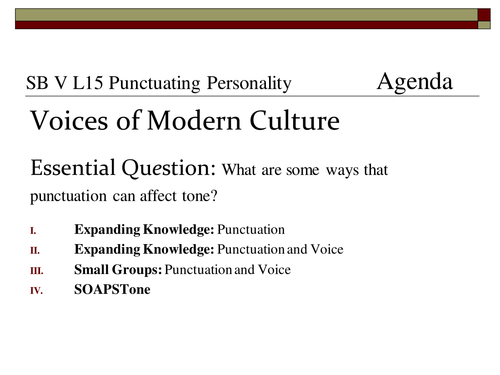 Grade 11 English Lesson Plans: SpringBoard Level V Unit 1 (Culture ...