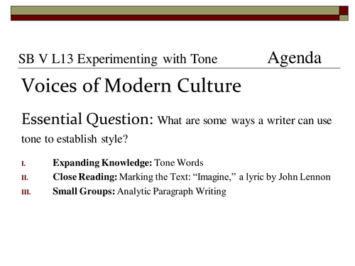 Grade 11 English Lesson Plans: SpringBoard Level V Unit 1 (Culture ...