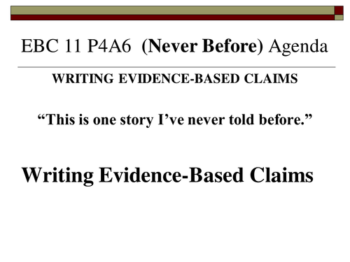 Evidence-Based Claims ELA/Literacy Units Gr 11 | Teaching Resources