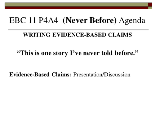 Evidence-Based Claims ELA/Literacy Units Gr 11 | Teaching Resources