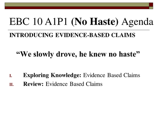 Evidence-Based Claims ELA/Literacy Units Gr 10 | Teaching Resources