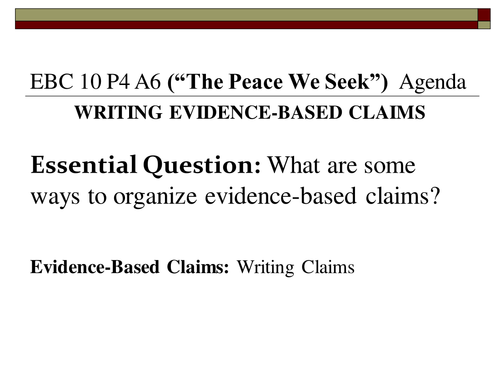 Evidence-Based Claims ELA/Literacy Units Gr 10 | Teaching Resources