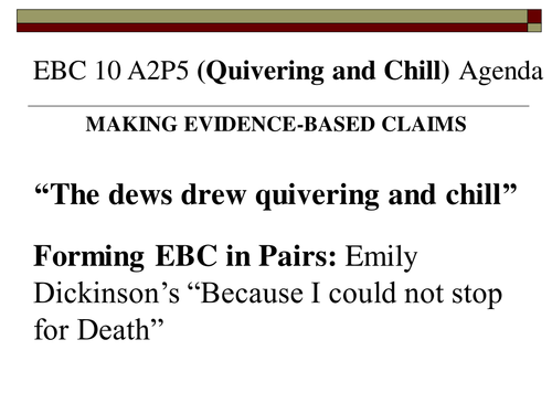 Evidence-Based Claims ELA/Literacy Units Gr 10 | Teaching Resources