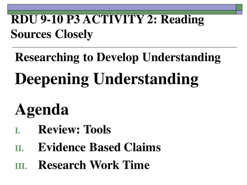 Research Development Unit Grade 8 | Teaching Resources