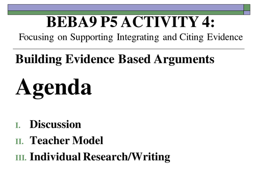 Building Evidence Based Arguments Writing (9th) | Teaching Resources