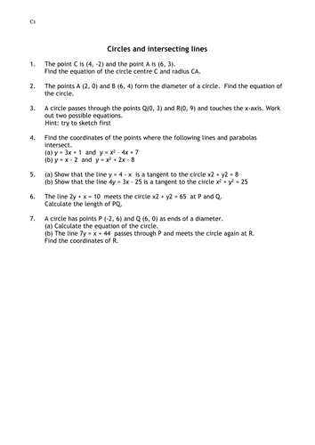 Circles handout | Teaching Resources