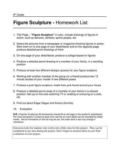 Figure Sculpture Scheme of Work | Teaching Resources
