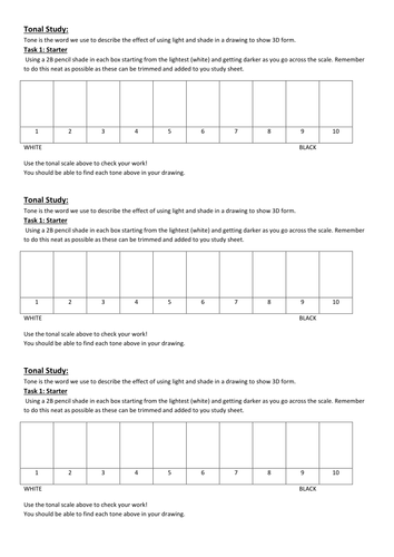 Tonal study starter | Teaching Resources