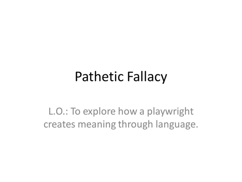 Pathetic Fallacy (Creative Writing) | Teaching Resources