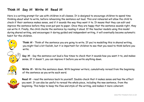 Think Say Write Read - Sentence Improvement | Teaching Resources