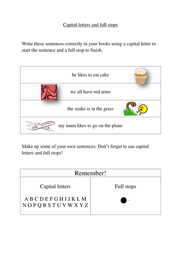 Capital letters and periods | Teaching Resources