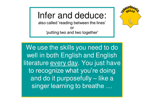 Transferable skills- infer and deduce | Teaching Resources